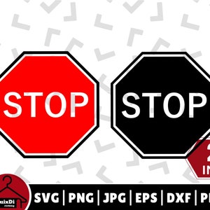 Stop Sign Svg, Red Octagon Stop Sign Clip Art, Street Sign Cut File ...