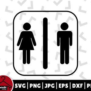 Square Bathroom Sign Svg Framed Restroom Symbol Clip Art - Etsy