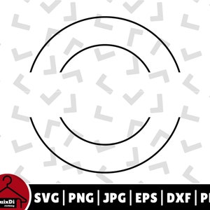 Circle Split Frame Svg, Circle Monogram Frame Cut File, Double Circle ...