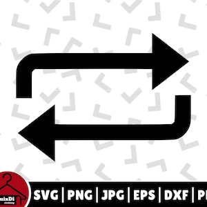 Repeat Symbol SVG, Repeat Arrows Clipart Music Player Buttons Cnc File ...