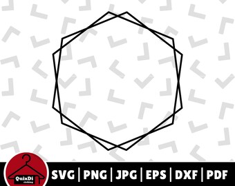 Layered Double Hexagon Frame SVG Wreath Svg Hexagon Monogram - Etsy