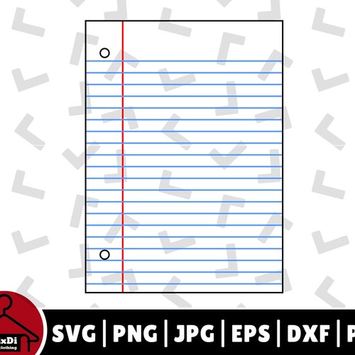 Ruled Notebook Paper SVG Lined Paper Svg Cut File Paper - Etsy