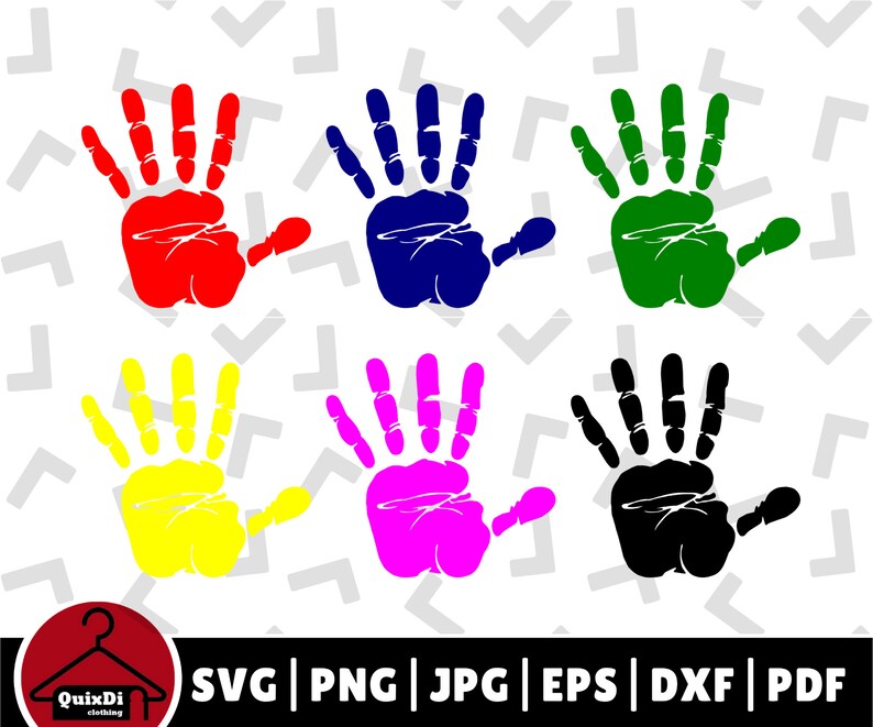 Multicolor Handprint SVG, Red Hand Halloween Palm Clip Art, Transparent ...