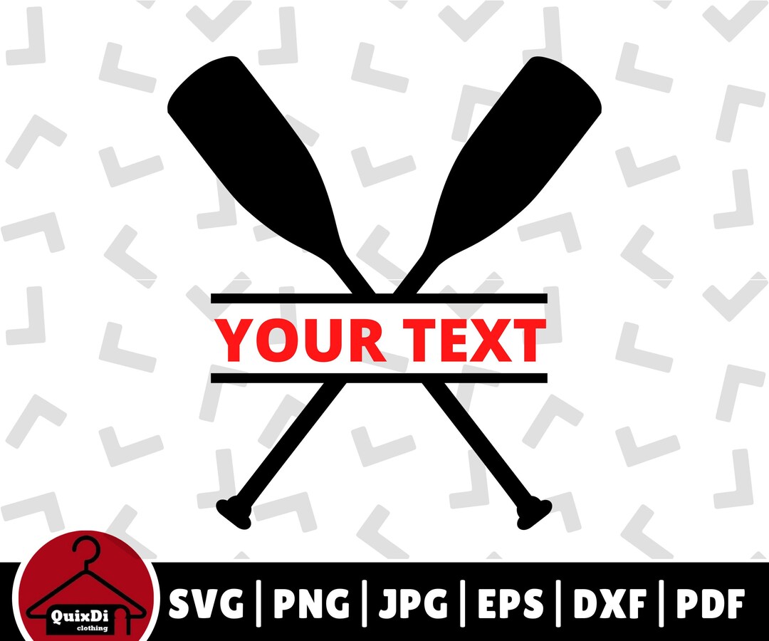 Crossed Paddles Monogram SVG, Boat Oars Split Name Frame Clipart ...