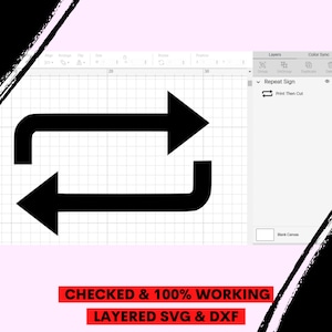 Repeat Symbol SVG, Repeat Arrows Clipart Music Player Buttons Cnc File ...