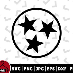 Tennessee Tri-star SVG, TN State Flag Tri-star Clip Art, Transparent ...