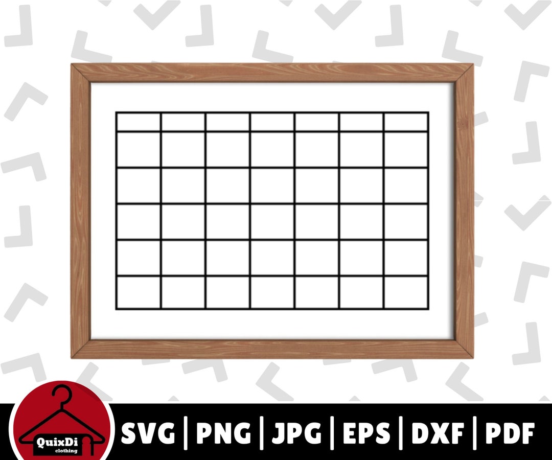 Blank Calendar SVG, Printable Calendar Png Vector Cut File Silhouette ...