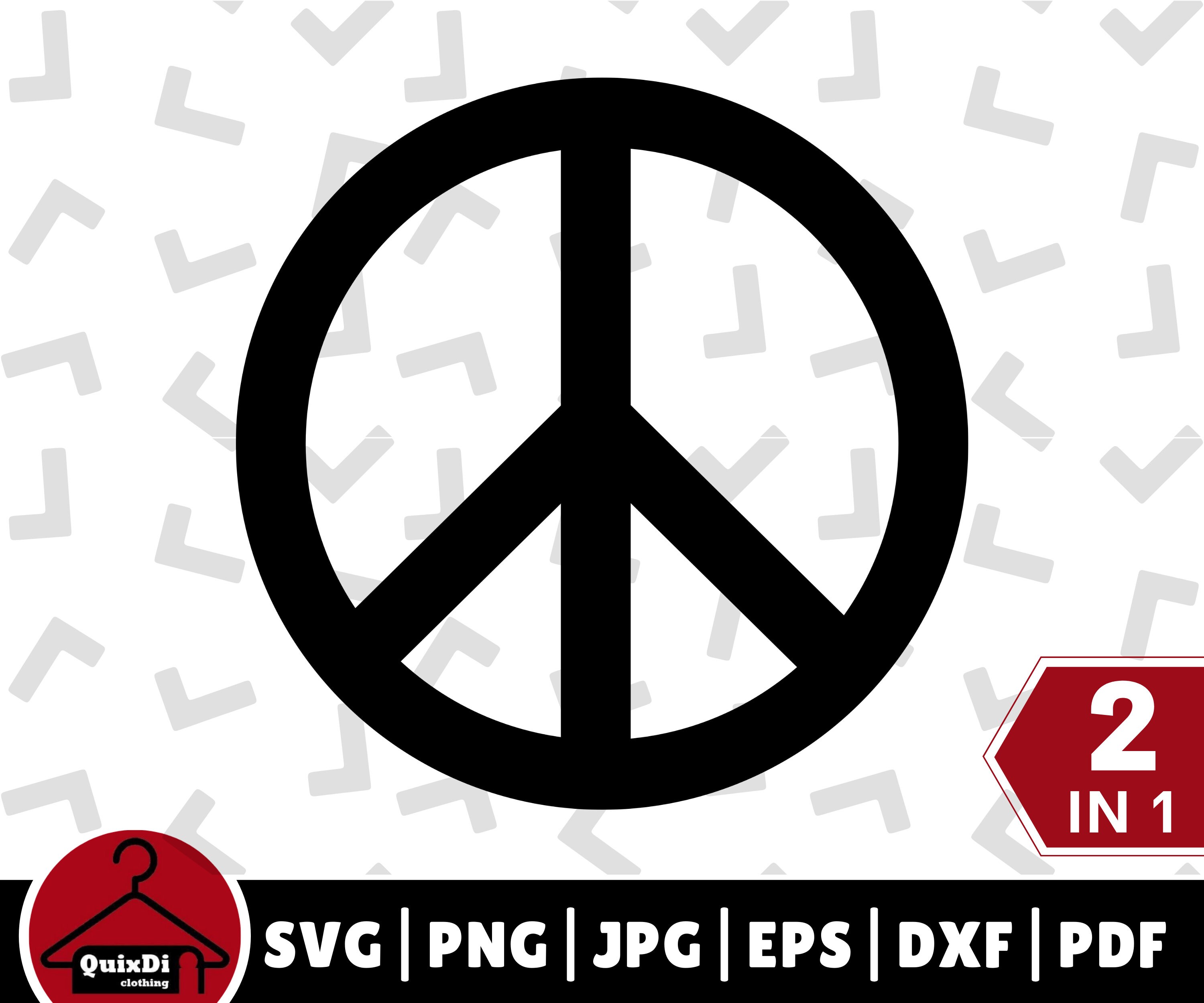 Peace Sign SVG File Peace Symbol Clip Art Silhouette Cut File - Etsy UK