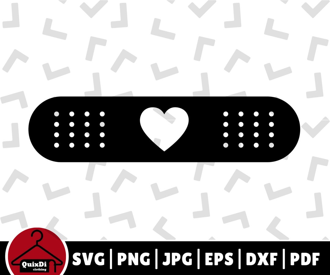 Bandaid Heart SVG Heart Hole Plaster Clipart Cnc File - Etsy