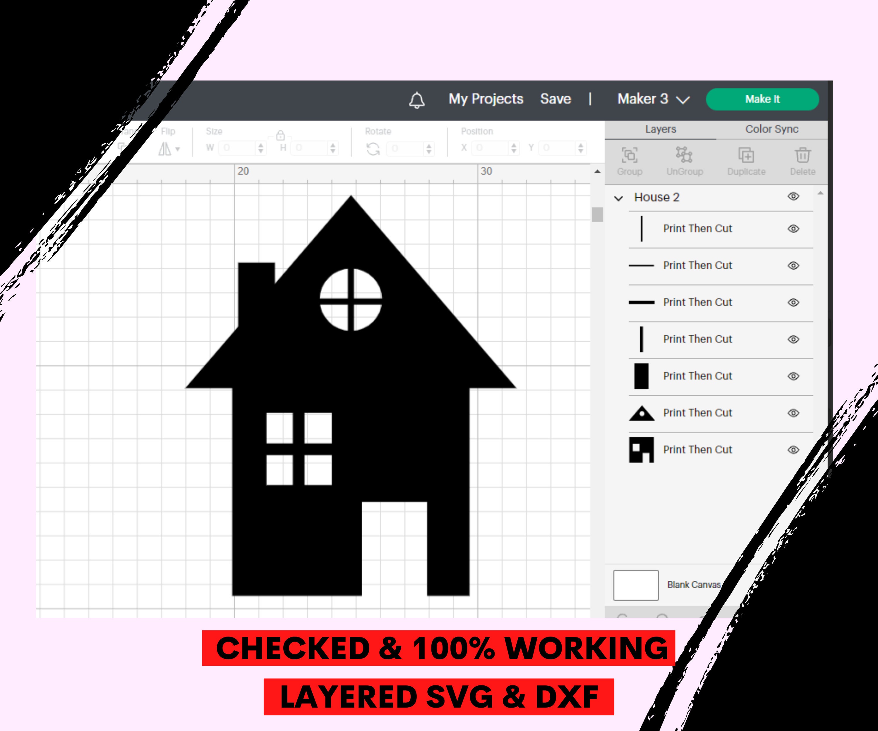 House SVG House Frame Vector File Cnc File Silhouette - Etsy