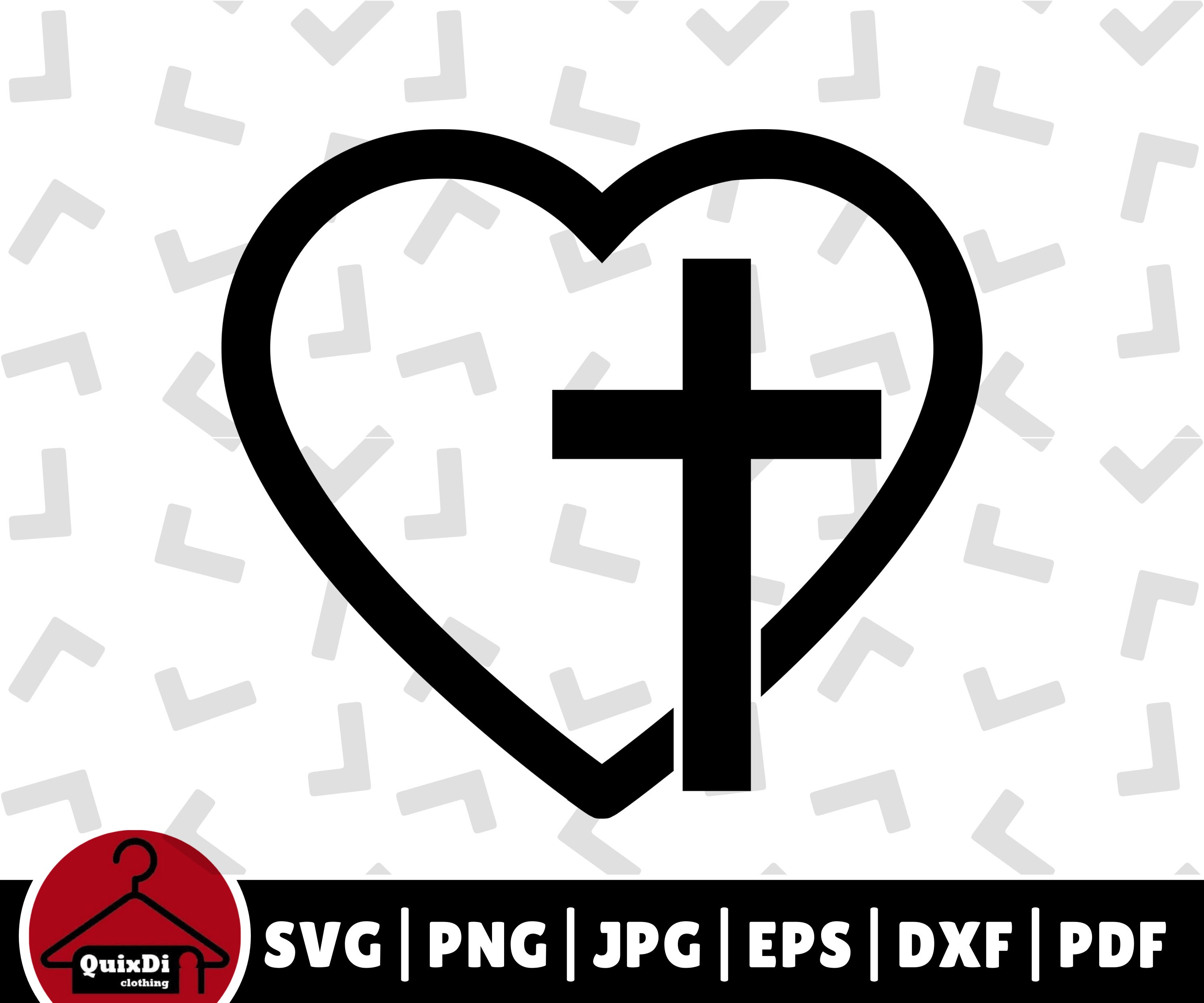 Jesus Heart With Cross SVG Christian Faith Vector Cut File - Etsy