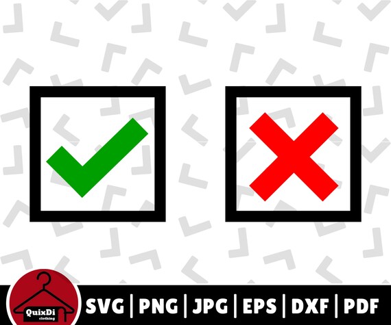 Check Mark SVG Tick and Cross Clipart Check Box List Vector - Etsy ...