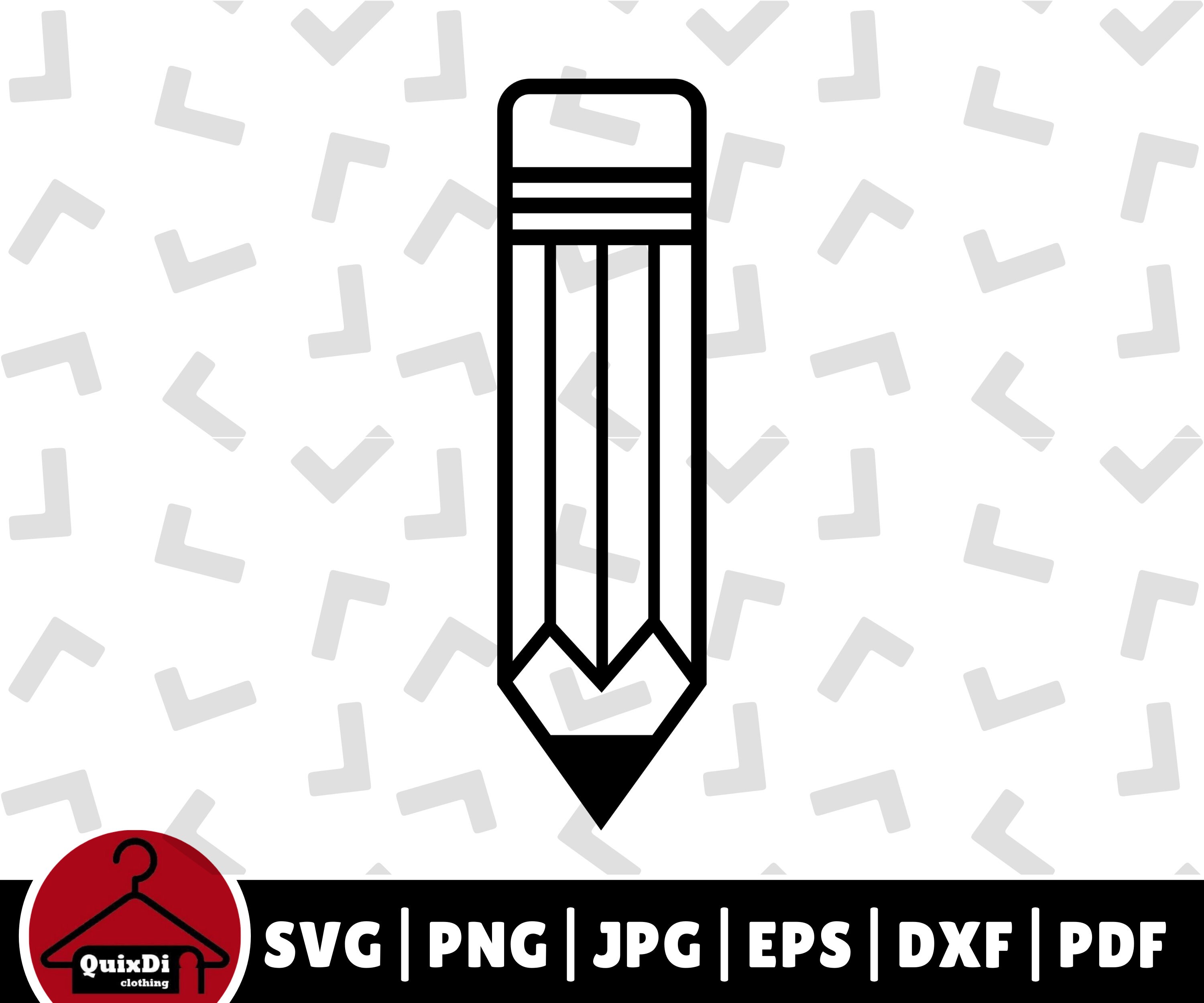 Layered Pencil Outline SVG, School Teacher Clipart Silhouette Cricut ...