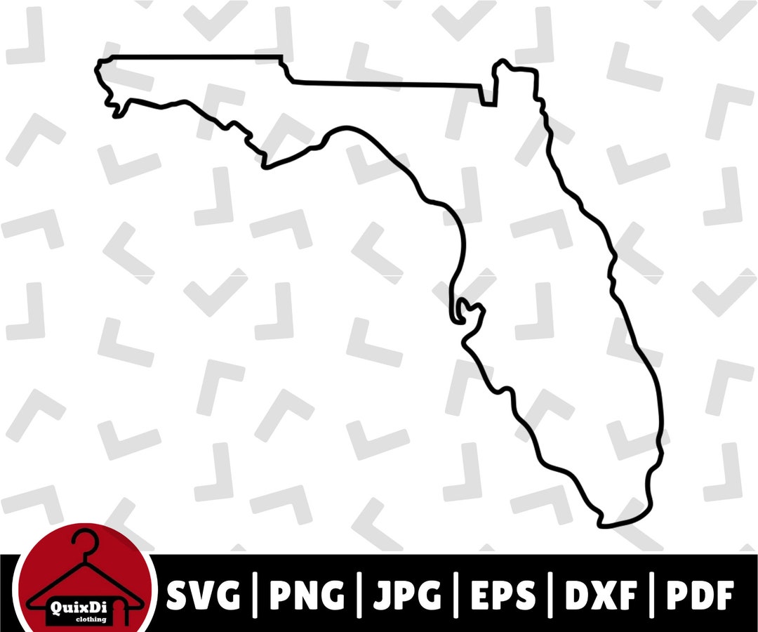 Florida Outline SVG, Florida State Outline Vector File, Silhouette ...