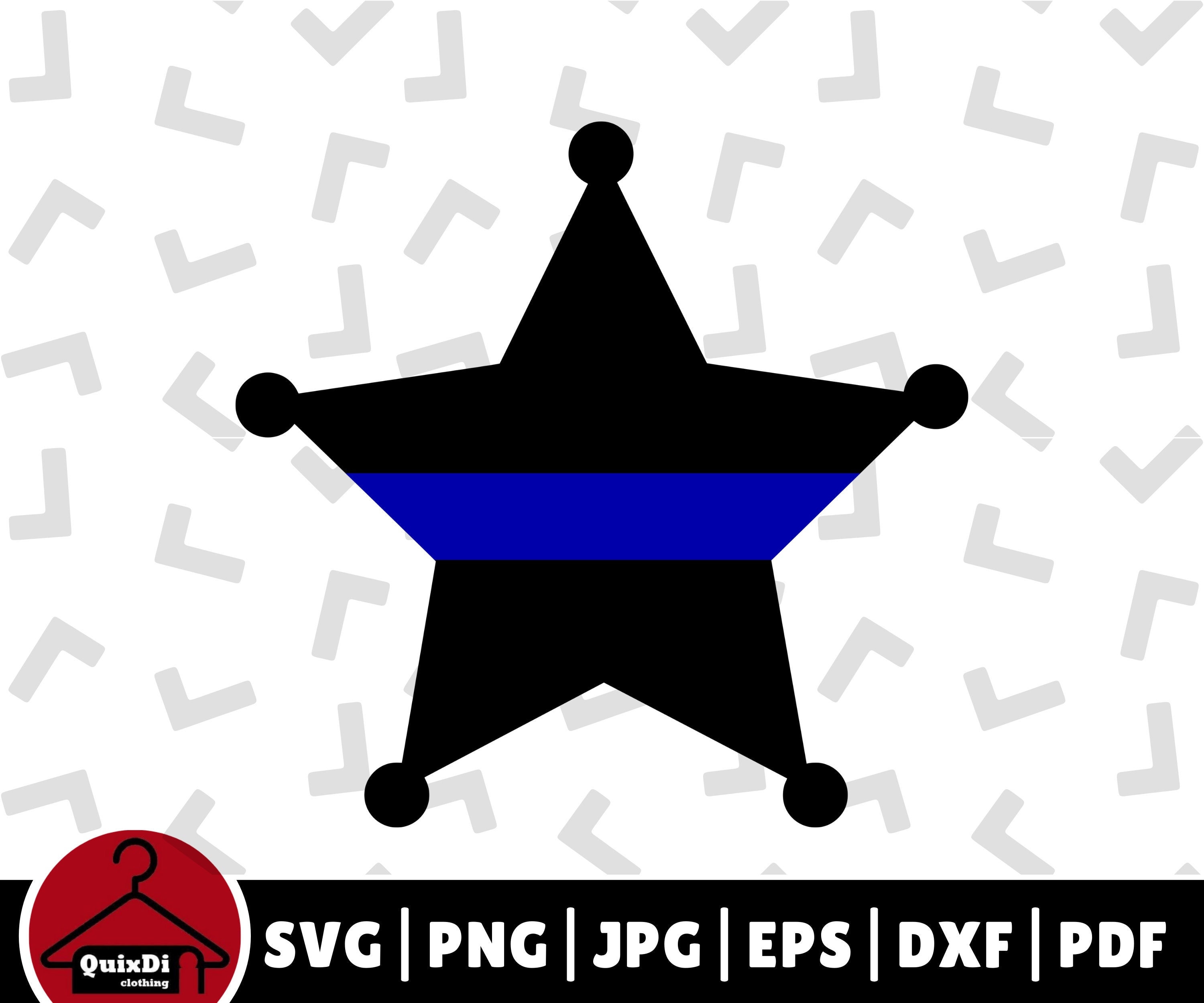 Thin Blue Line Sheriff Badge Svg Deputy Police Officer PNG - Etsy