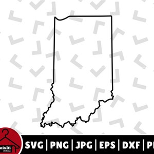 Indiana State Map Outline SVG, IN State Cut File, States of America ...