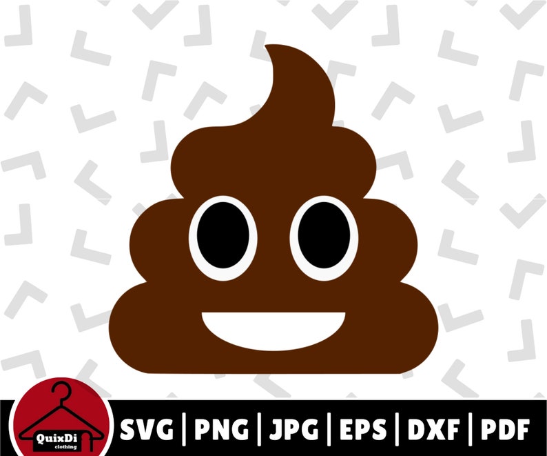 Poop Emoji SVG, Poop Smiling Face Clipart, Layered Funny Poop Vector ...
