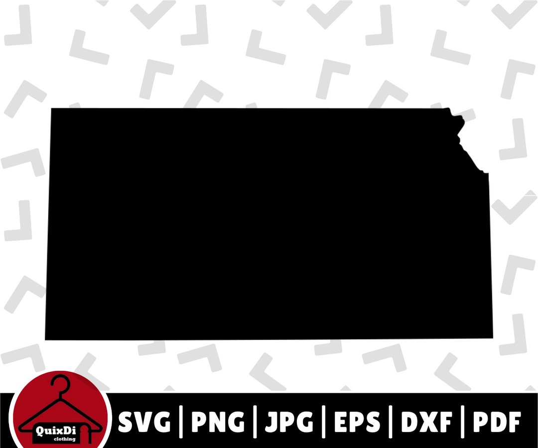 Kansas State Slid SVG, Kansas Map Cut File, States of America ...