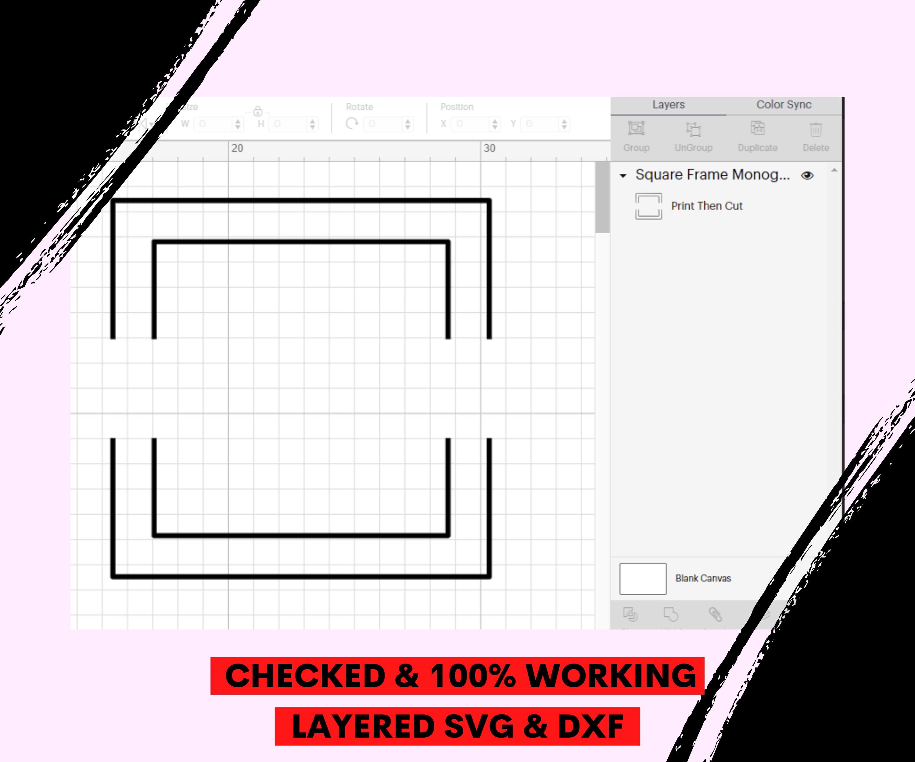 Split Square Frame SVG, Double Square Monogram Svg, Square Border ...