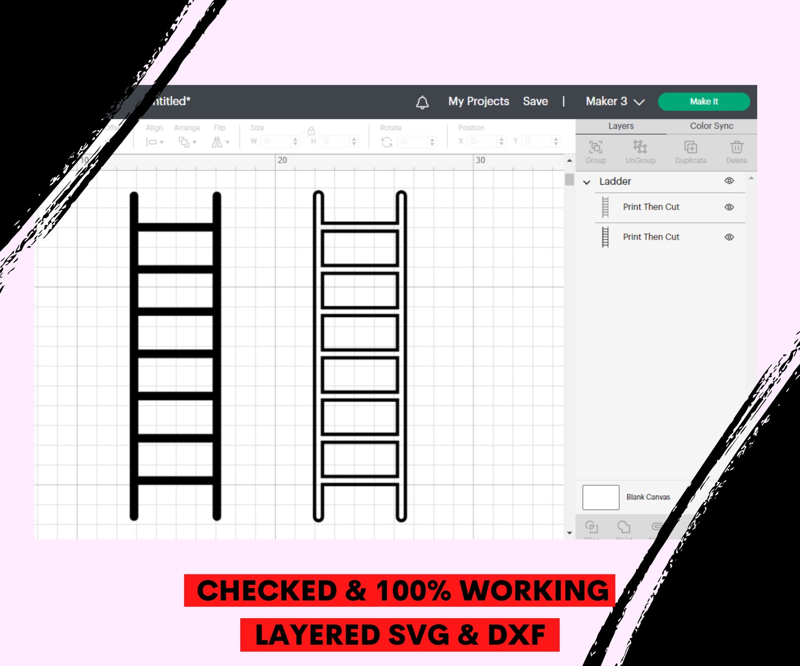 Ladder SVG Ladder Outline Clipart Cnc File Silhouette - Etsy