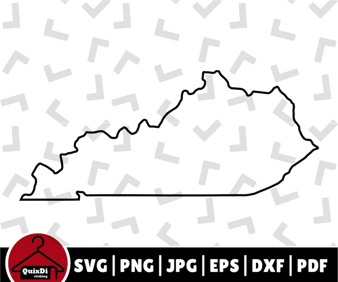 Kentucky Outline SVG, Kentucky State Map Vector File, States of America ...
