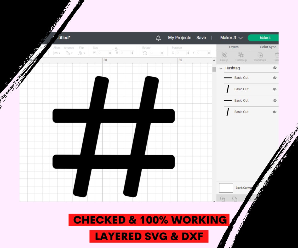 Hashtag SVG Hashtag Logo Pound Clipart Cnc File Silhouette - Etsy