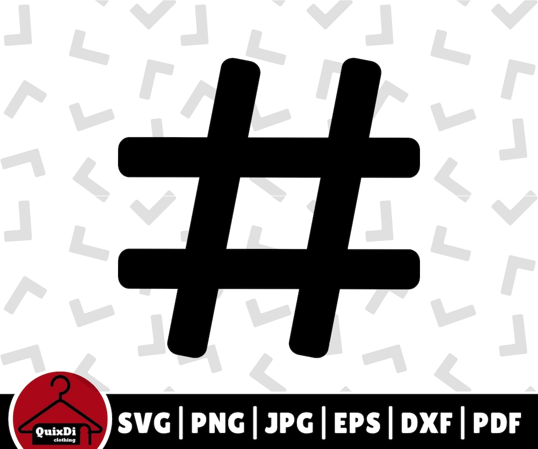 Hashtag SVG, Hashtag Logo Pound Clipart Cnc File, Silhouette Cricut ...