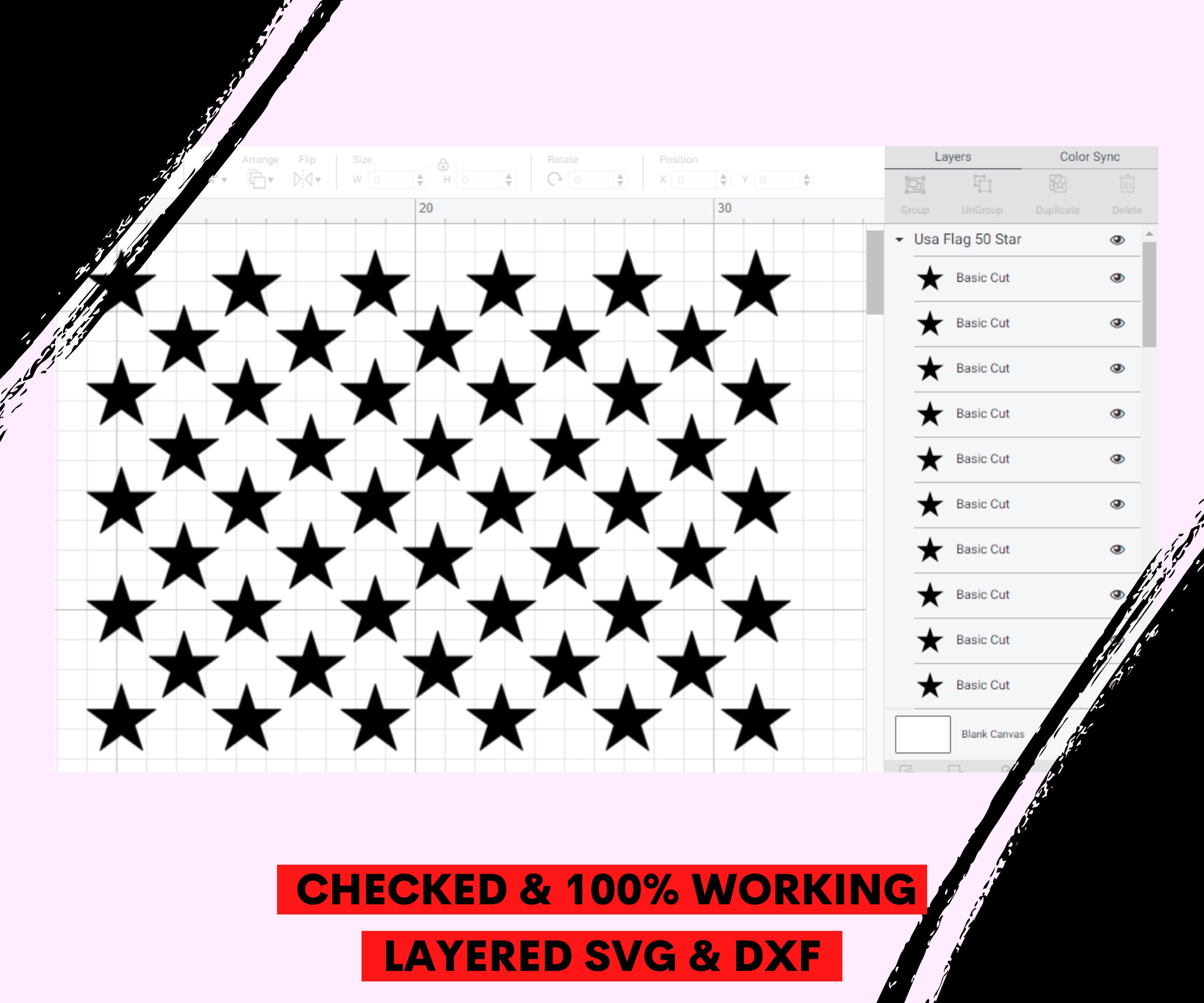 US Flag Fifty Stars Svg American Flag 50 Star CNC File - Etsy