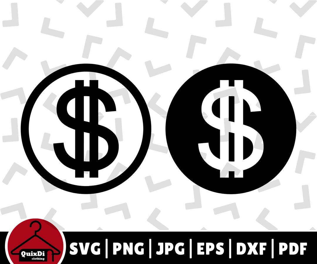Money Coin US Dollar SVG, Dollar Sign Symbol Vector File Cnc File ...