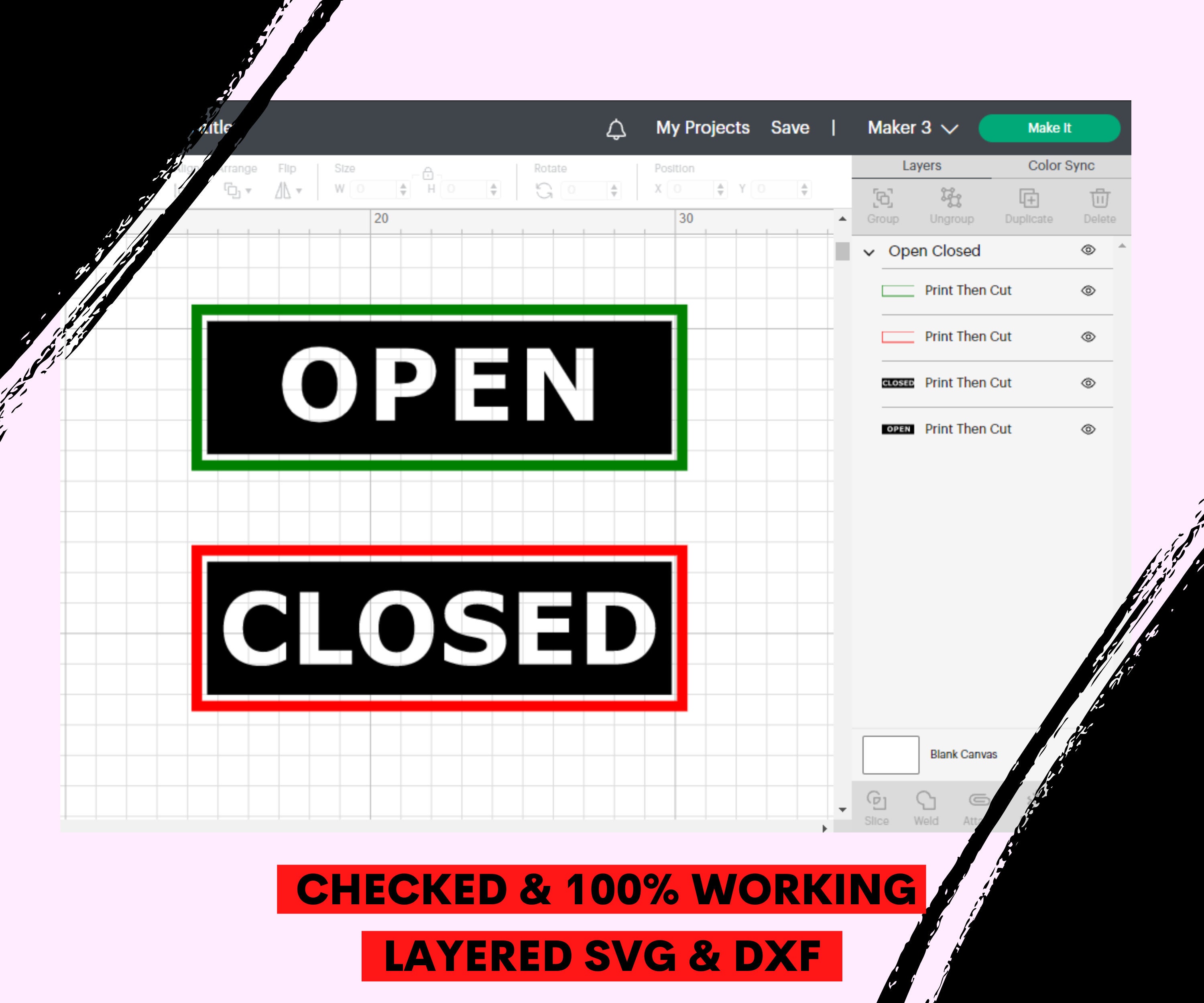 Open and Closed 2-side Shop Sign SVG Open Sign Clipart Cnc - Etsy