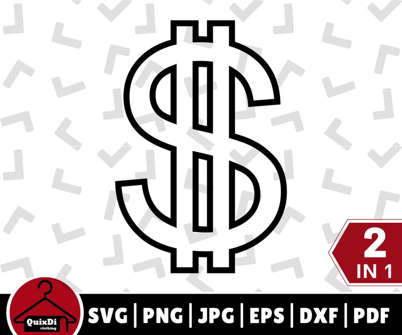 Dollar Sign Svg Dollar Symbol Outline Clip Art USD Vector | Etsy