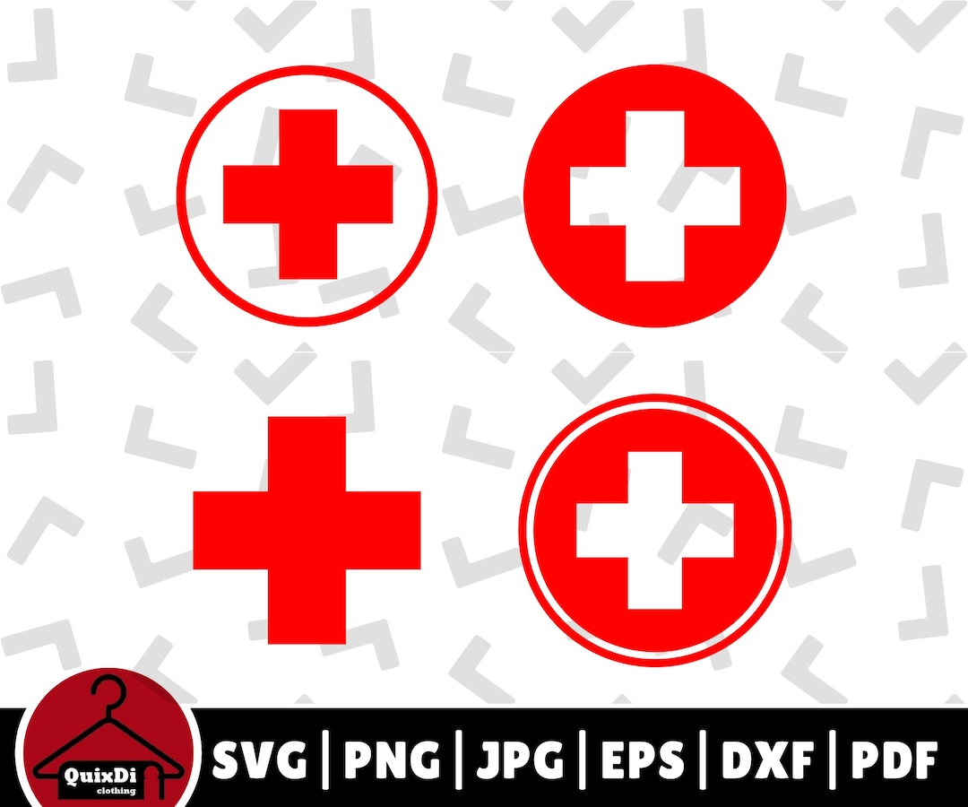 Medical Cross Svg Bundle, Red Cross Nurse Clipart Cnc File, Silhouette ...