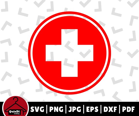 Round Medical Cross SVG Red Cross Logo Clipart Cnc File - Etsy