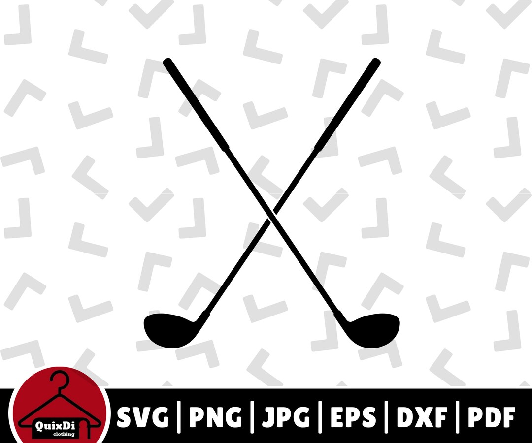Crossed Golf Clubs SVG, Golf Player Stick Clipart Cnc File, Silhouette ...