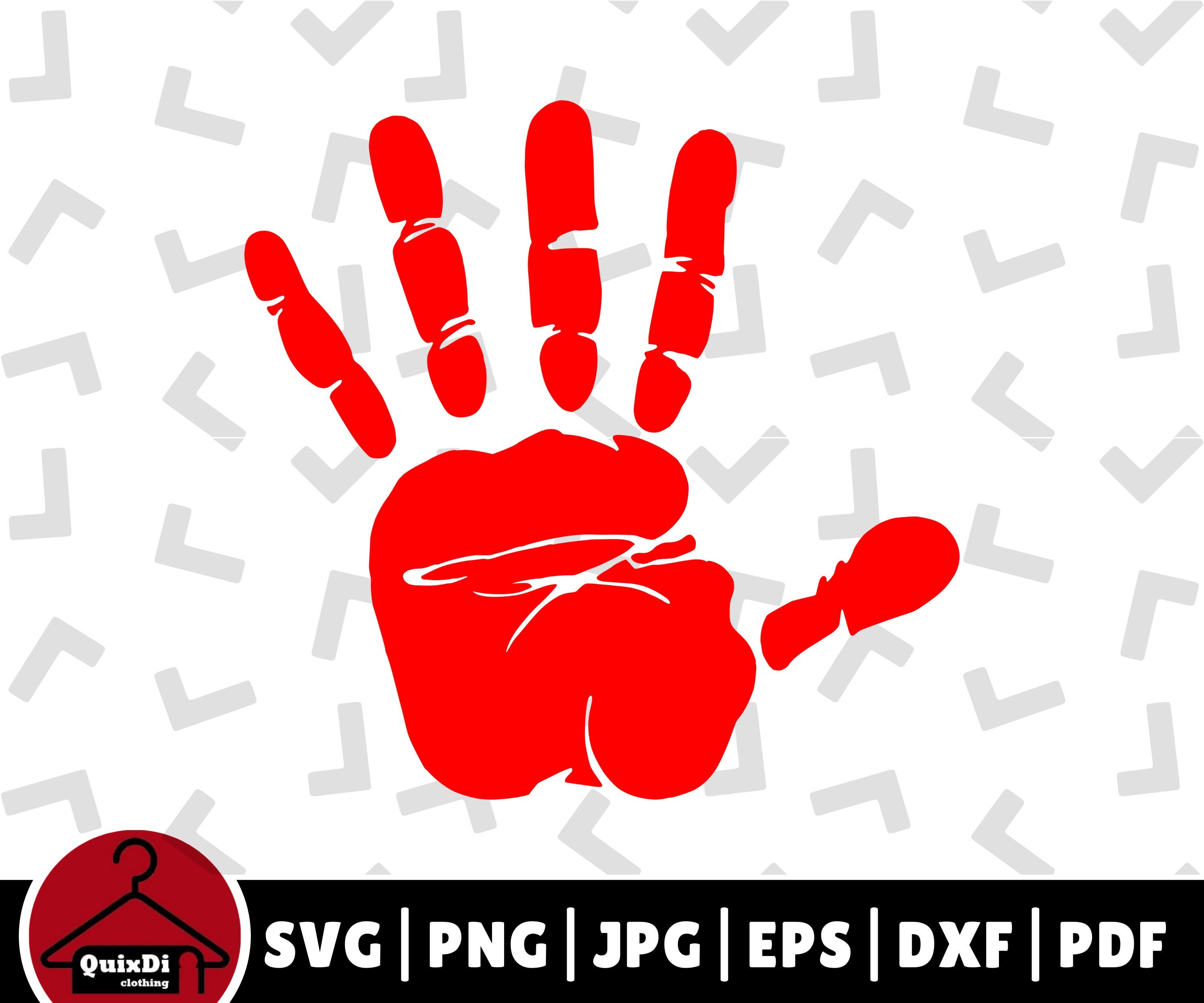 Handprint SVG, Hand Cut File, Hand Palm Clipart Cnc File, Silhouette ...