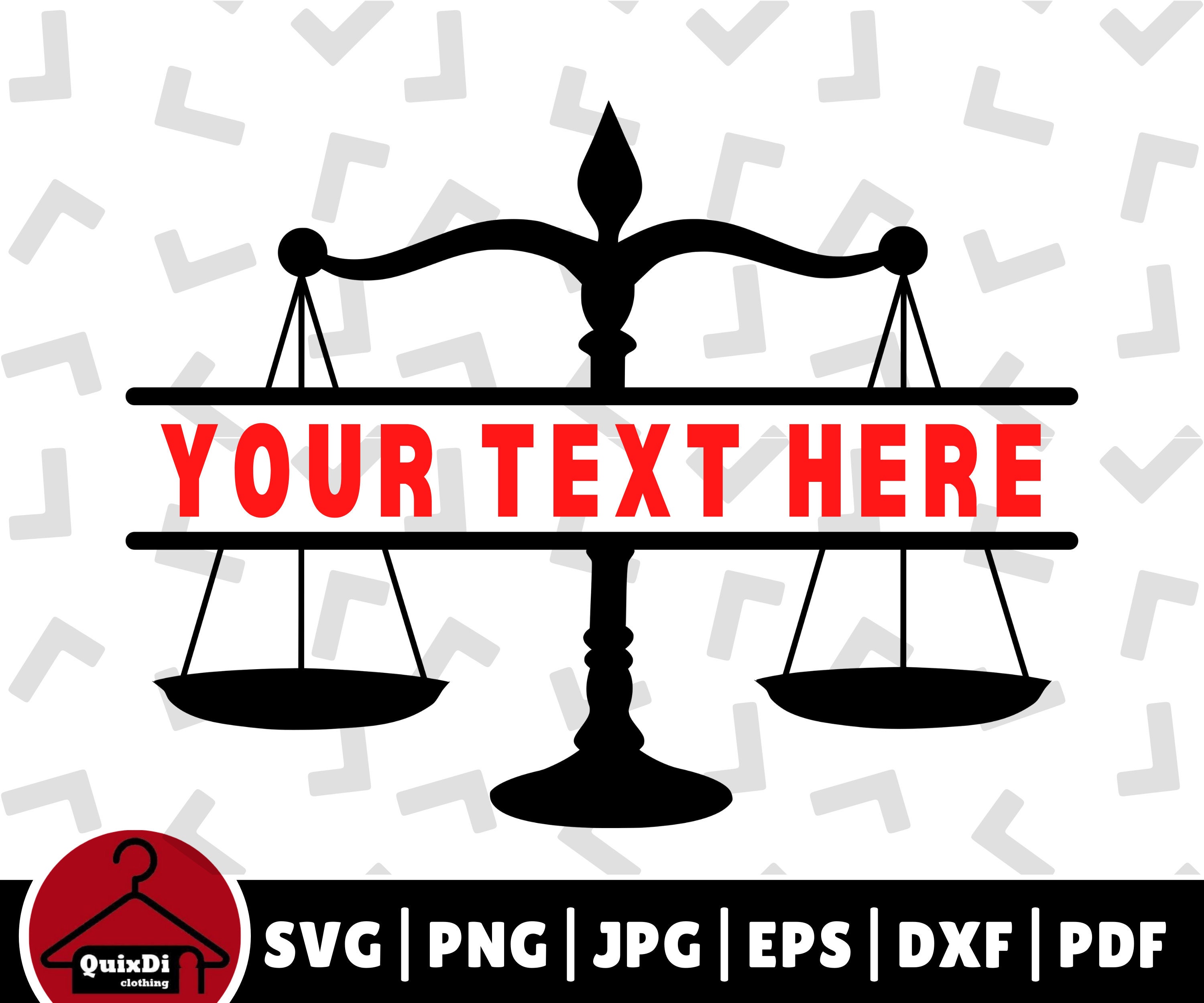 Justice Scales Split Svg Scale Monogram Clip Art Libra Cnc - Etsy Canada