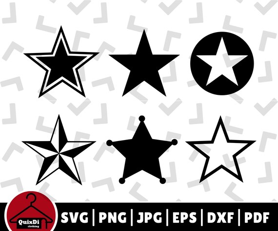 Stars Bundle SVG Circle Star Cut File Clipart Cnc File - Etsy