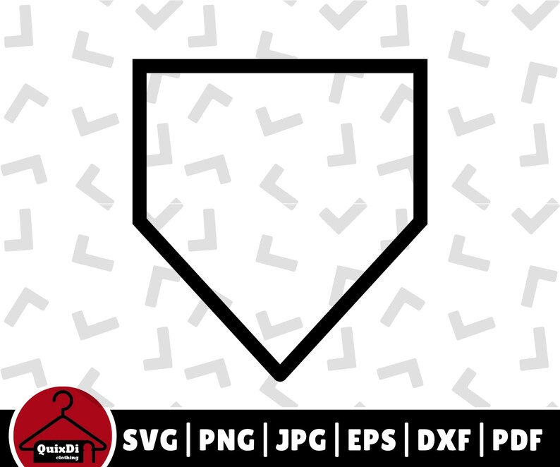 Home Plate Outline SVG Home Plate Monogram SVG Cut Files - Etsy