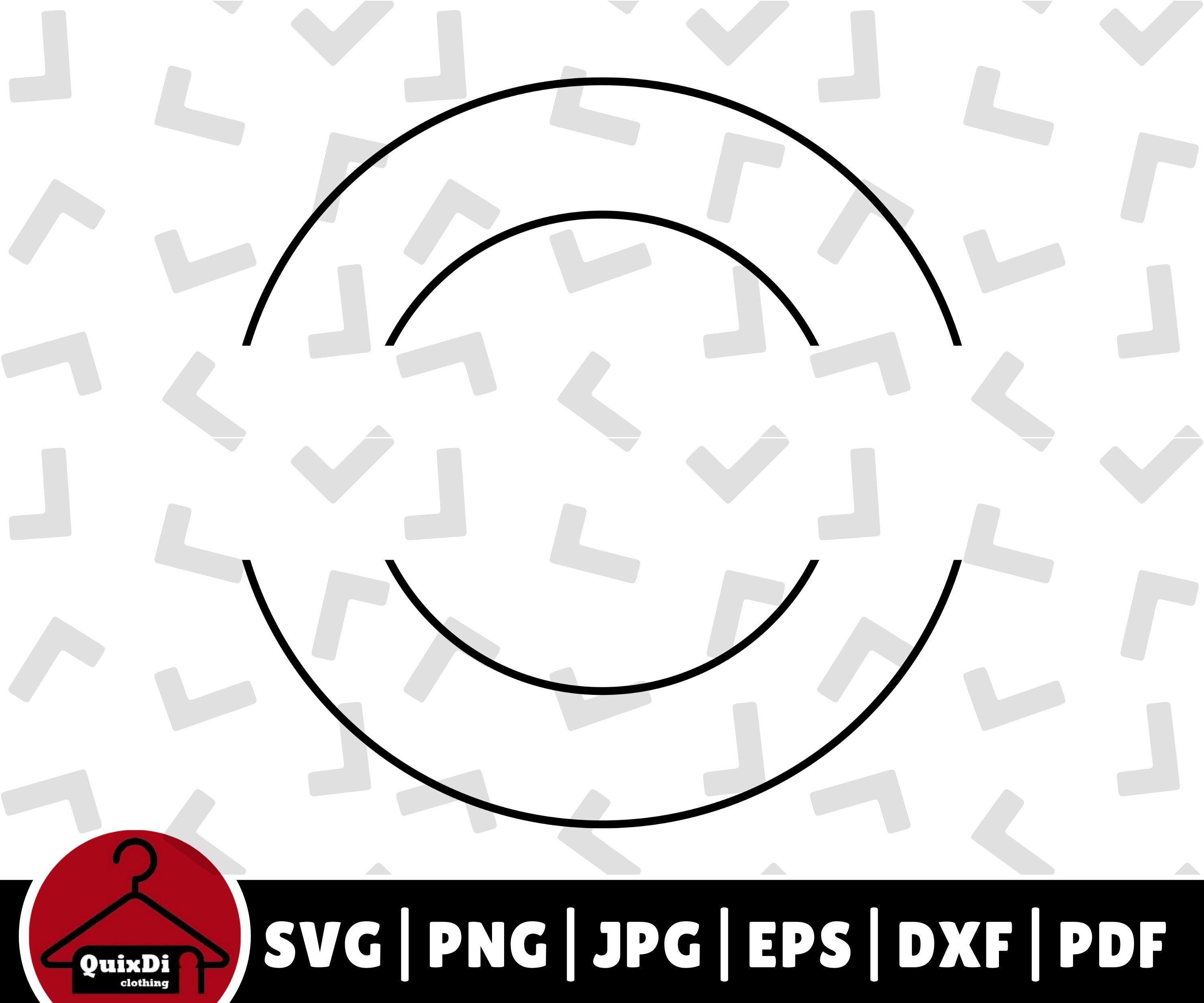 Circle Split Frame Svg Circle Monogram Frame Cut File Double - Etsy