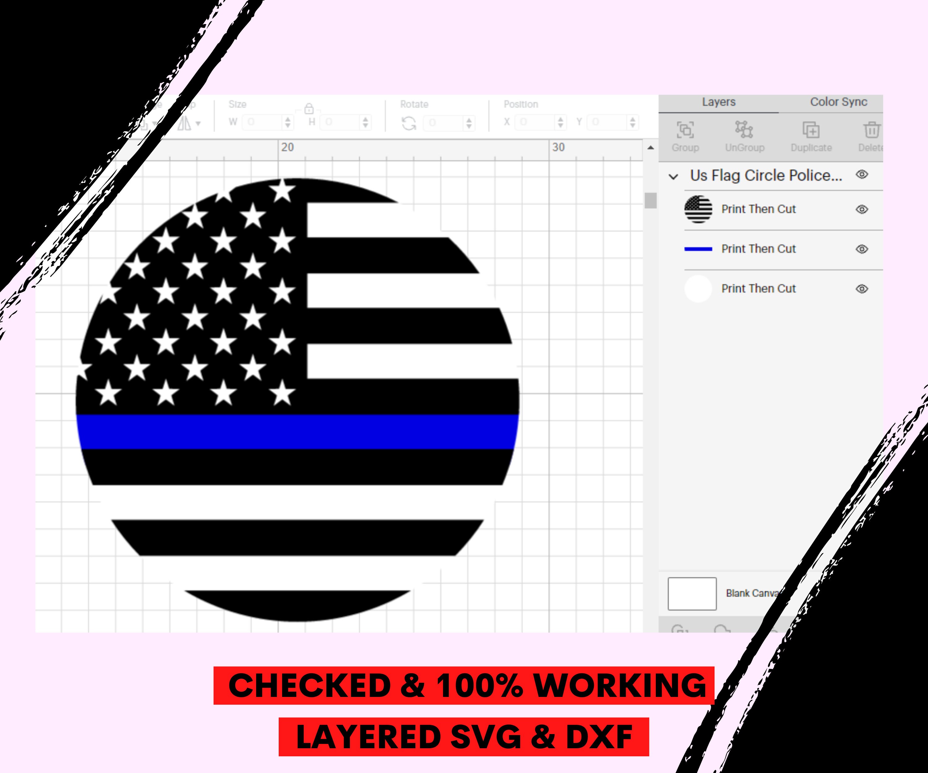 US Flag Police Circle With Blue Line SVG Police Lover Cnc - Etsy