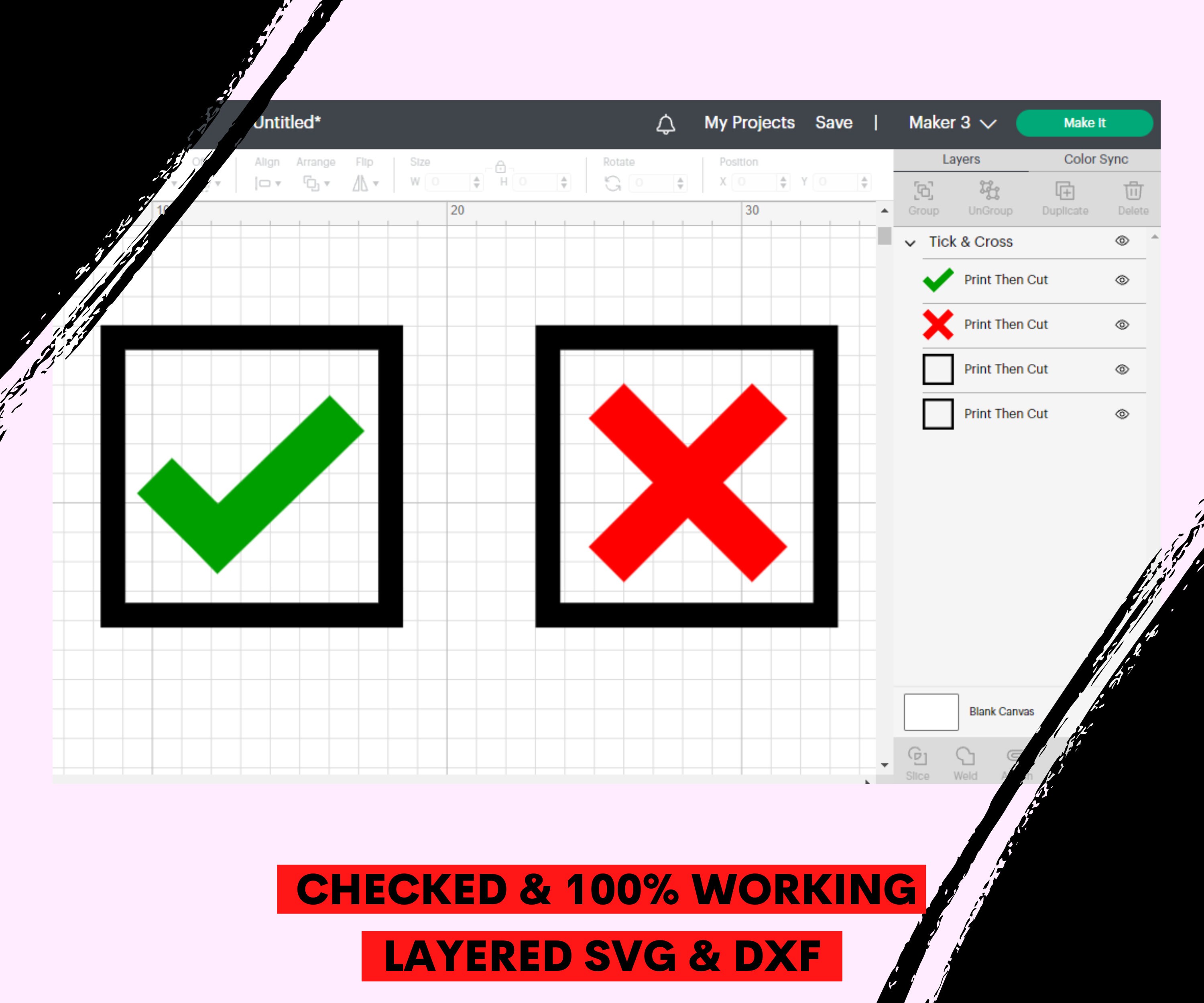 Check Mark SVG Tick and Cross Clipart Check Box List Vector - Etsy