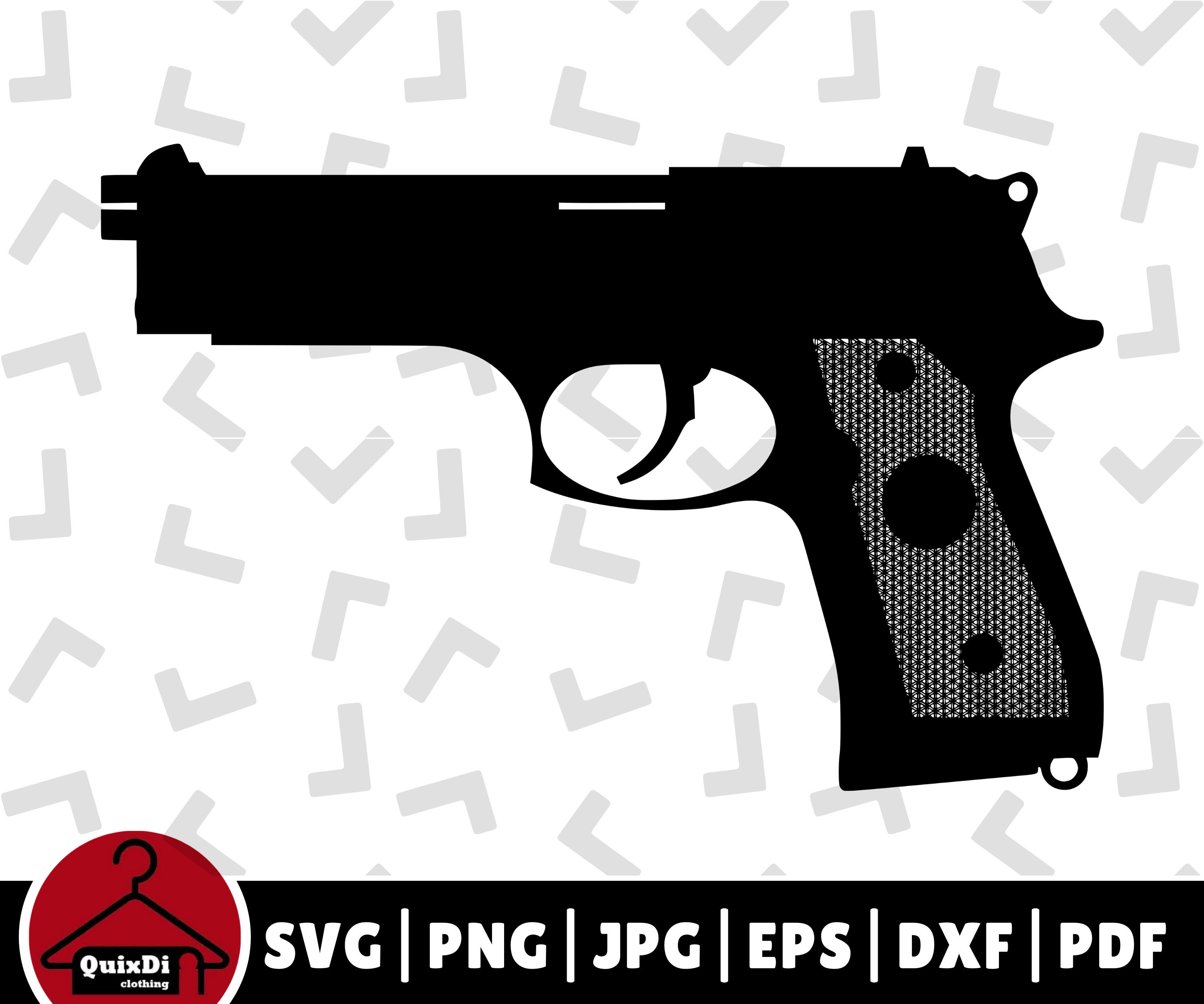 Pistol Handgun Svg Revolver Clipart Gun Silhouette Cricut - Etsy