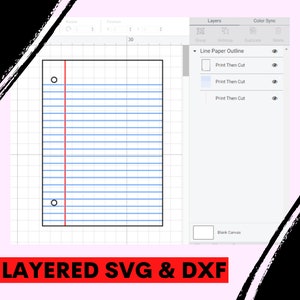 Ruled Notebook Paper SVG, Lined Paper Svg Cut File, Paper School ...