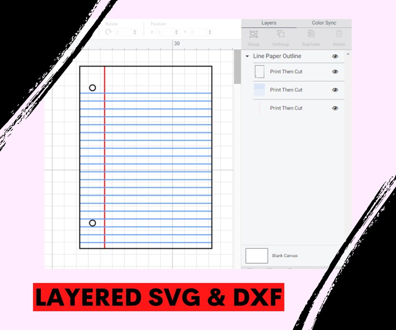 Ruled Notebook Paper SVG Lined Paper Svg Cut File Paper - Etsy