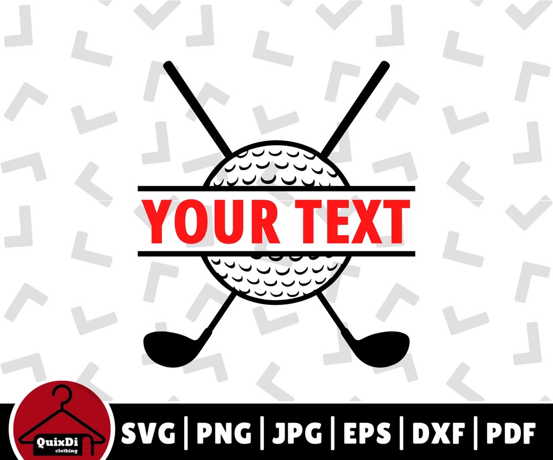 Golf Club With Ball Monogram SVG, Crossed Golf Stick Split Name Frame ...