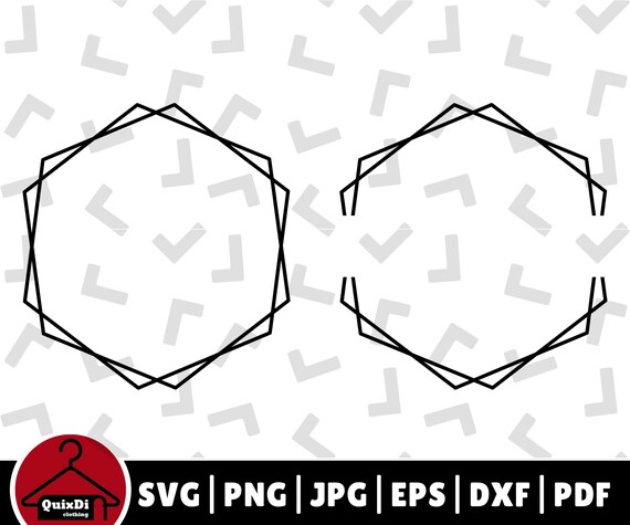 2 in 1 Double Hexagon Frame SVG Hexagon Cut File Hexagon - Etsy