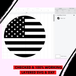 Round US Flag Svg, Circle American Flag Vector Cut File Silhouette ...