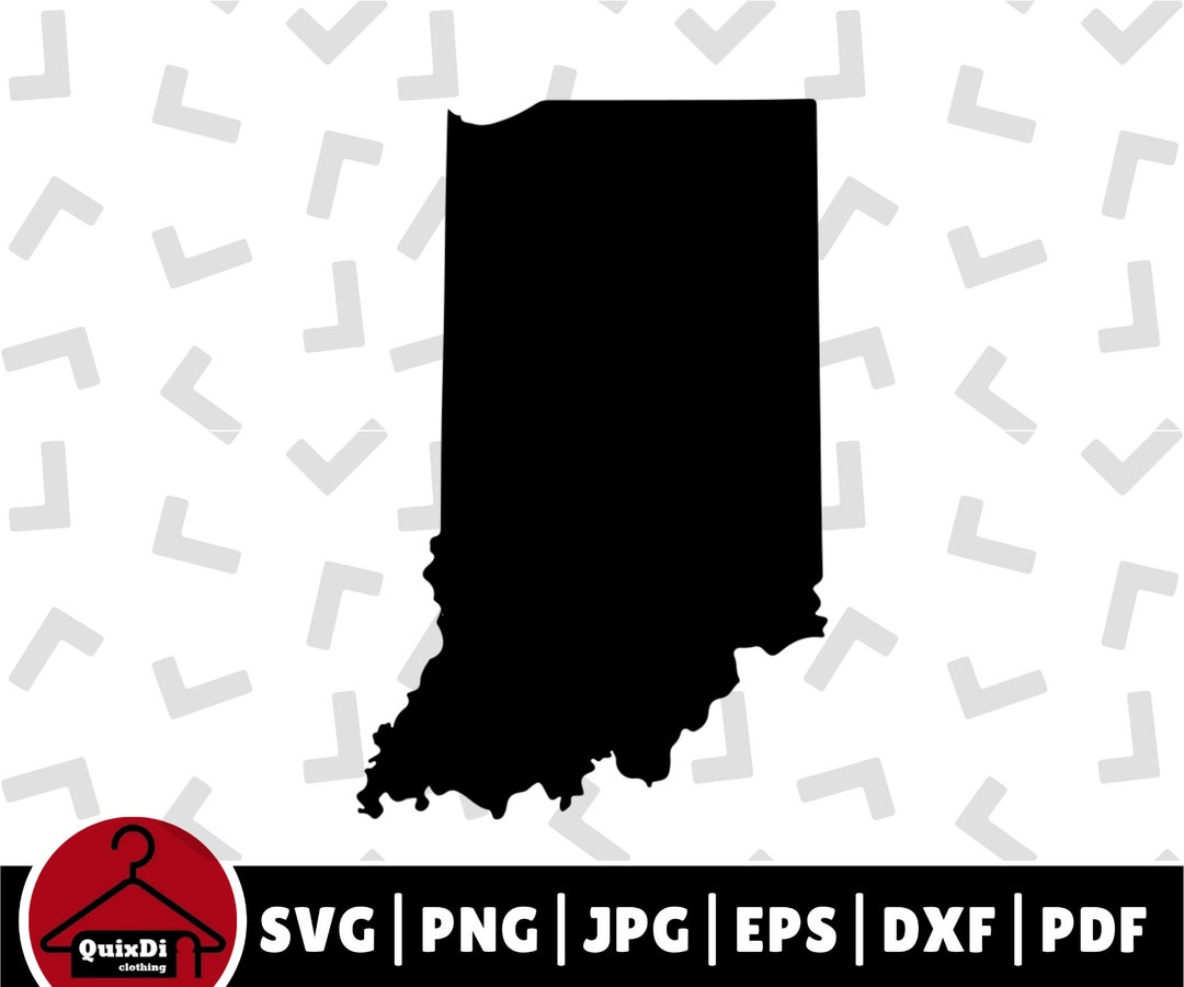 Indiana State Map SVG, IN State Cut File, States of America Silhouette ...