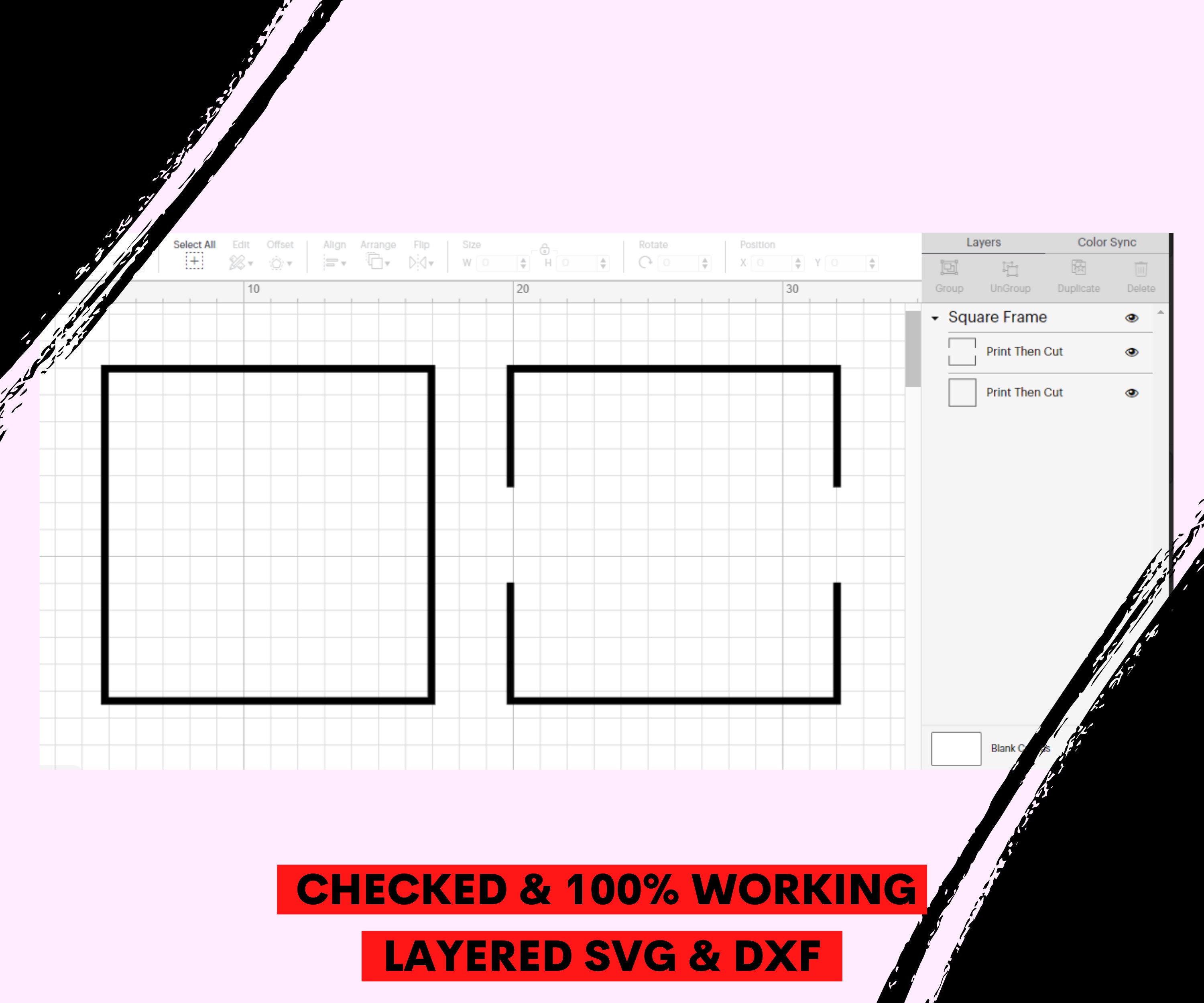 Basic Square Frame SVG Split Square Cut File Square Monogram - Etsy