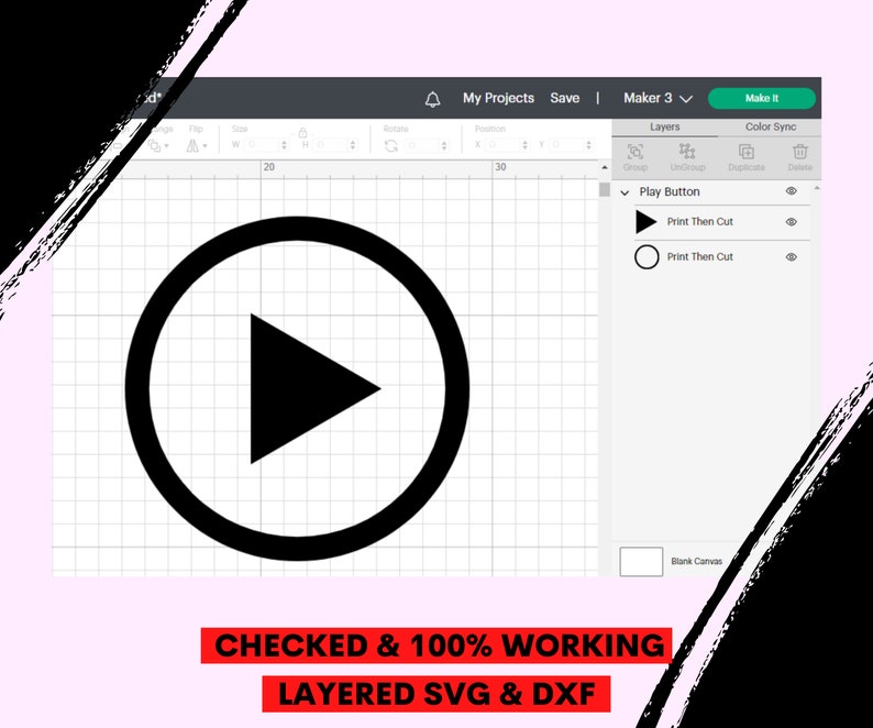 Music Play Button Svg Video Button Clipart Cnc File - Etsy